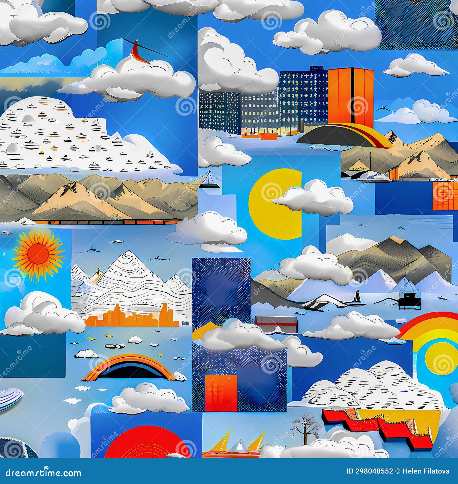 Weather collage stock illustration. Illustration of forecast - 298048552