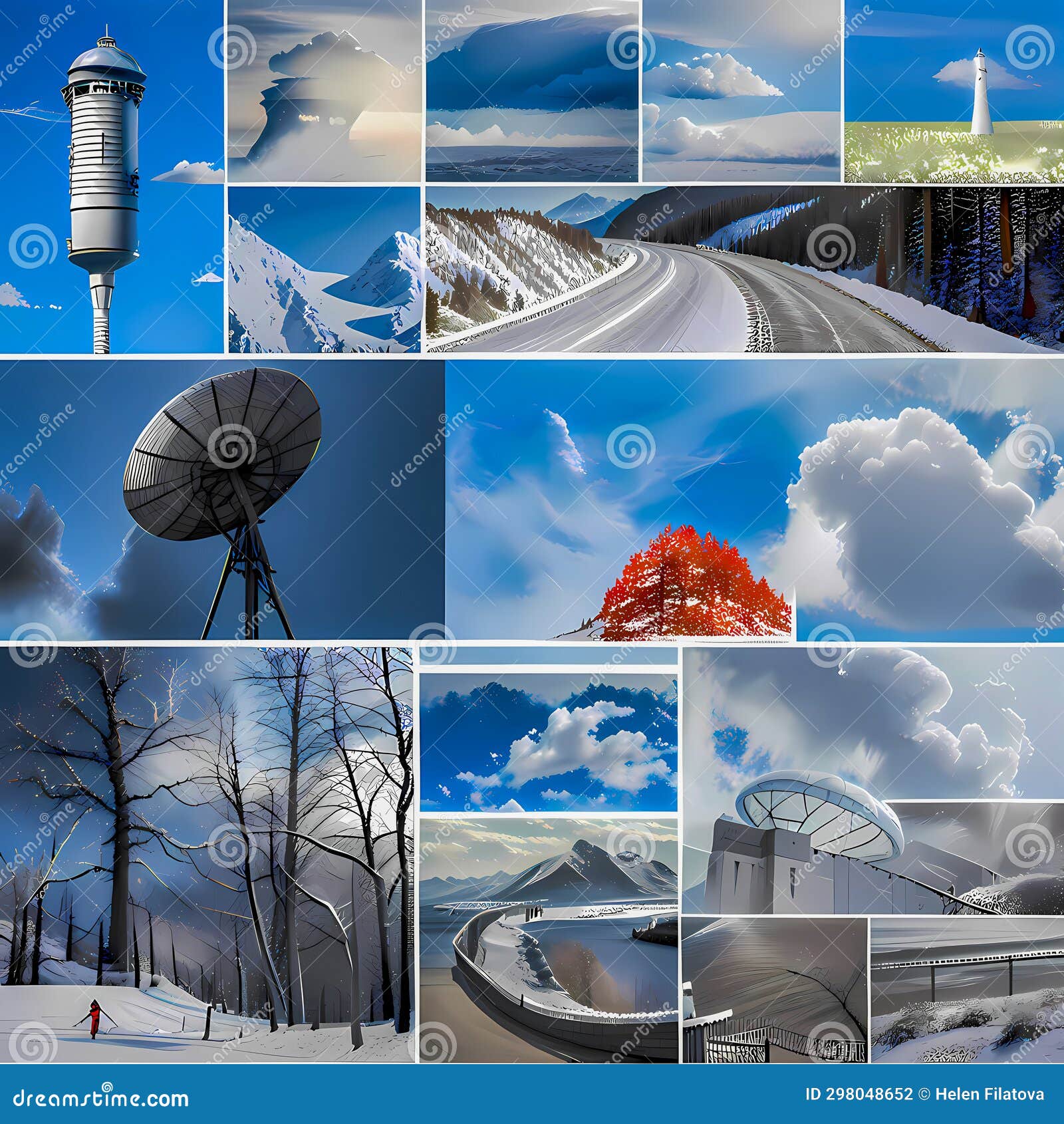 Weather collage stock illustration. Illustration of generative - 298048652