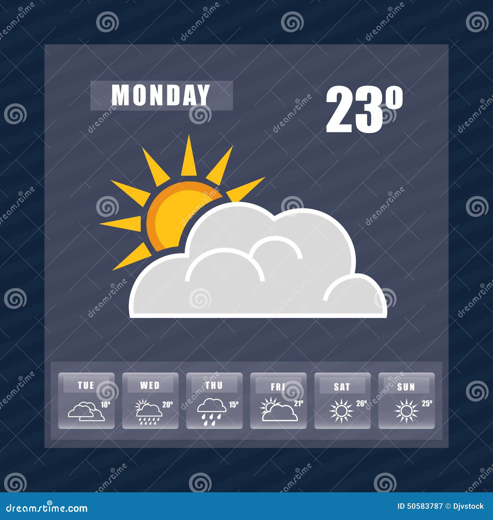 Weather concept stock vector. Illustration of interface - 50583787