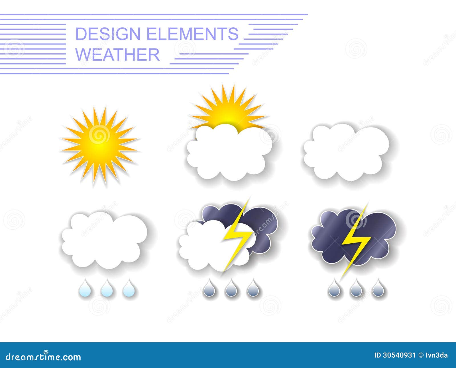 Weather design elements stock illustration. Illustration of cloud ...