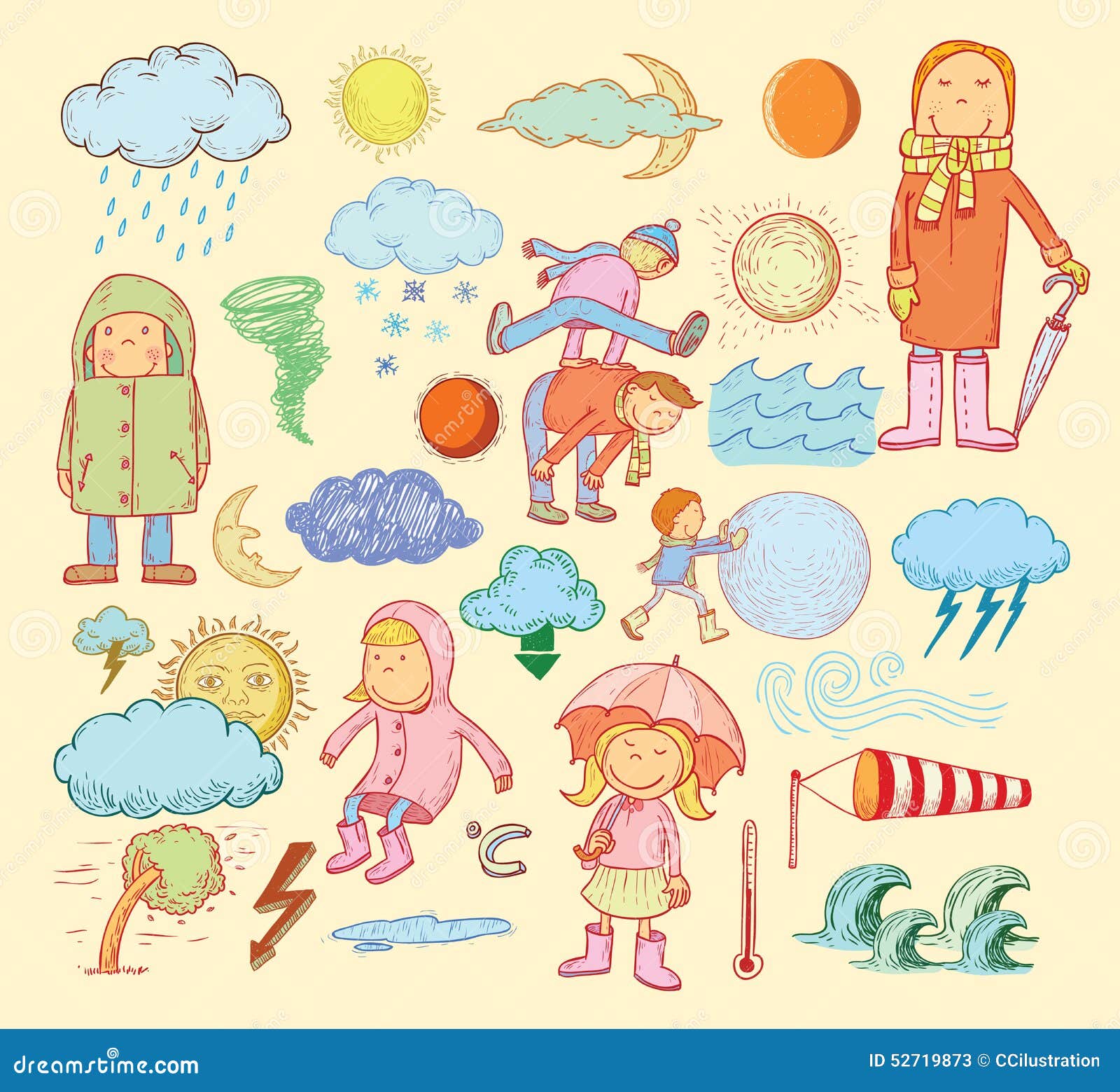 Weather Elements, Vector Illustration | CartoonDealer.com #52719873