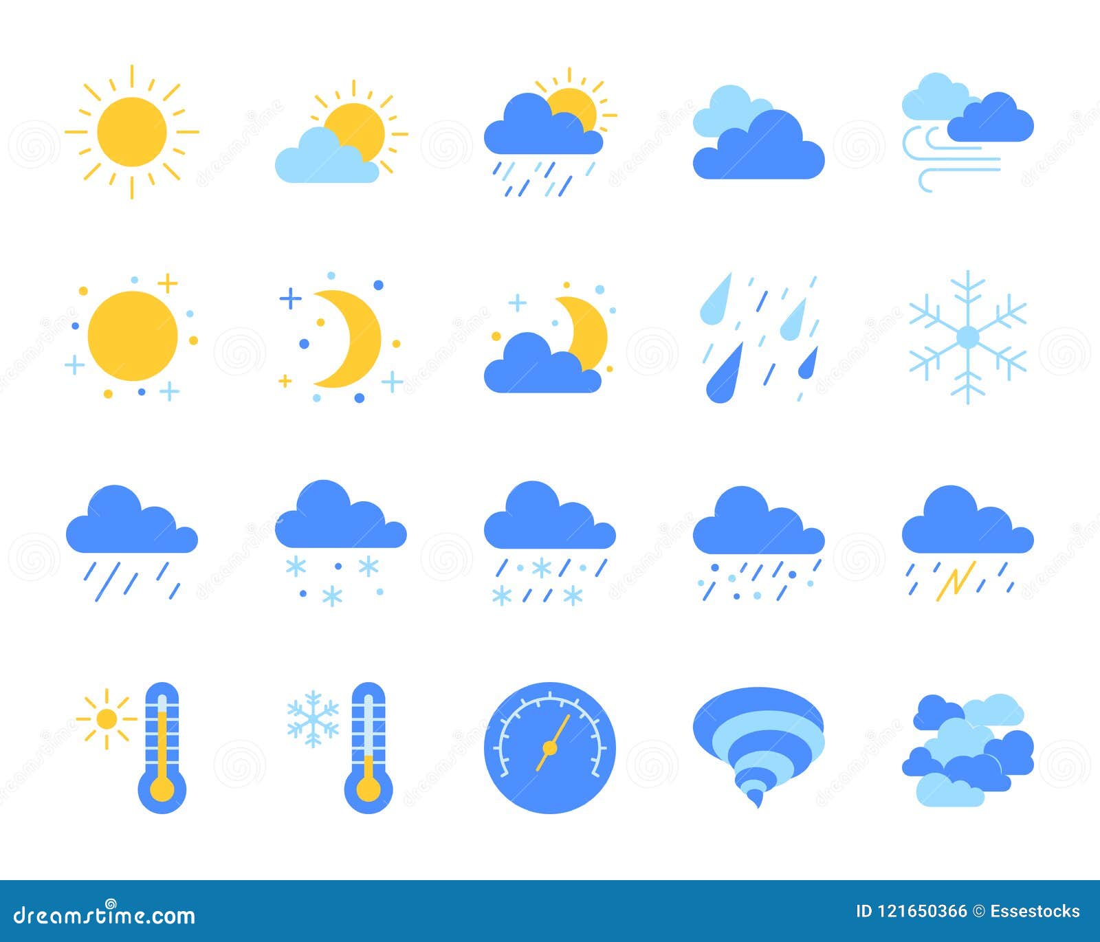Weather Simple Flat Color Icons Vector Set Stock Vector - Illustration ... Weather Simple Flat Color Icons Vector Set Stock Vector - Illustration ...