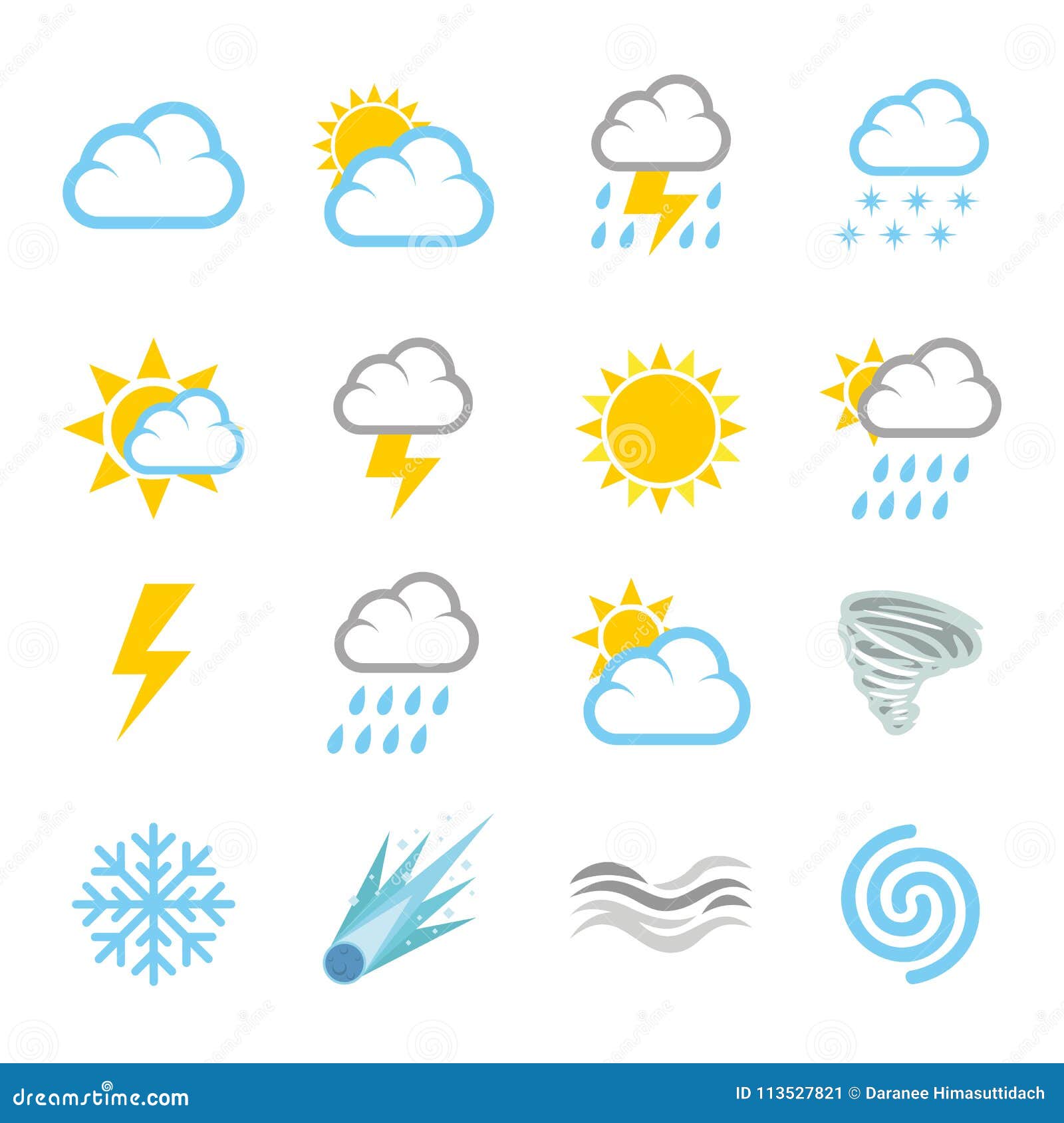 Weather Forecast Air Temperature Season Flat Icon Element Vector ...
