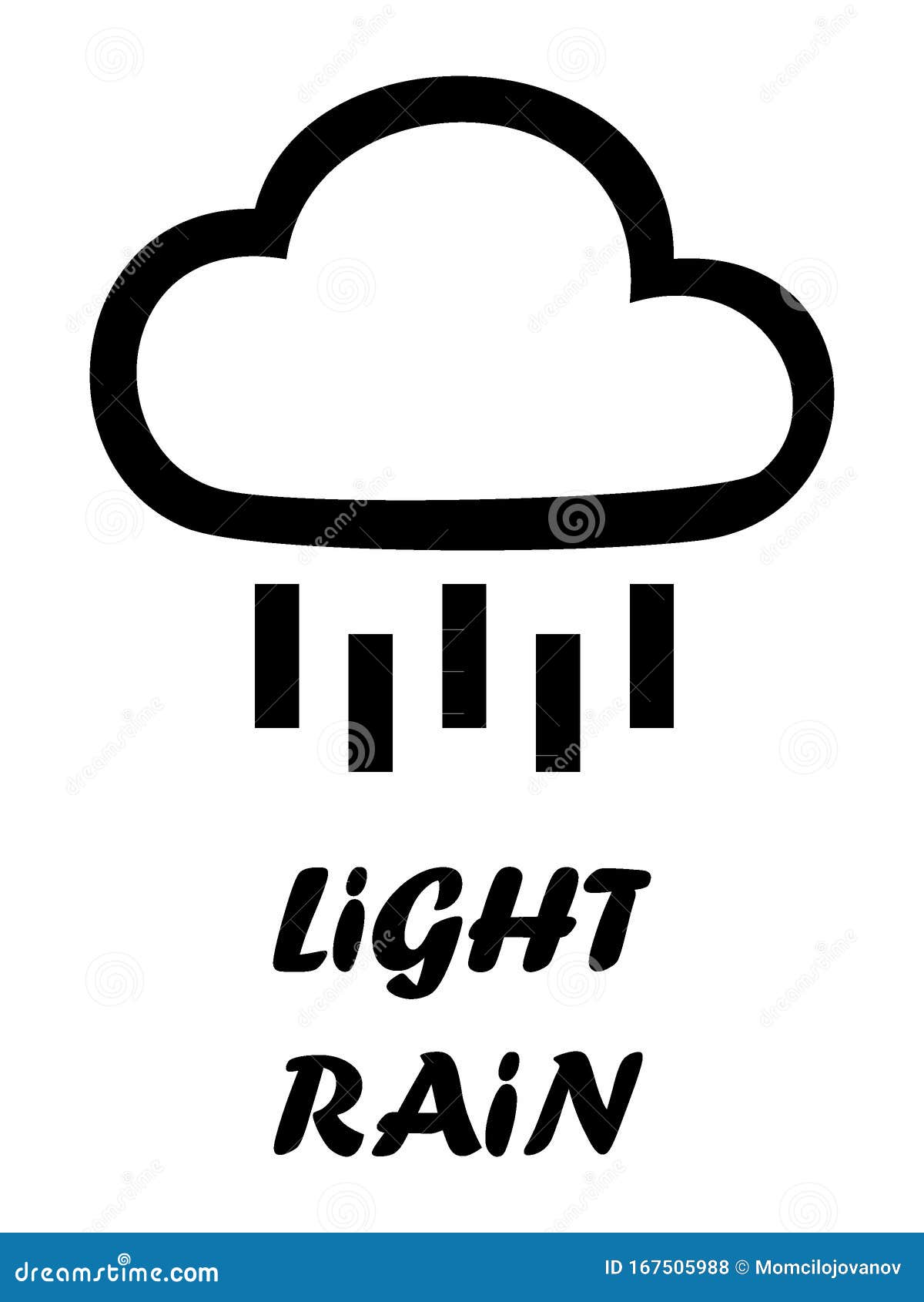 Weather Forecast App Icon for Light Rain Stock Vector - Illustration of ...