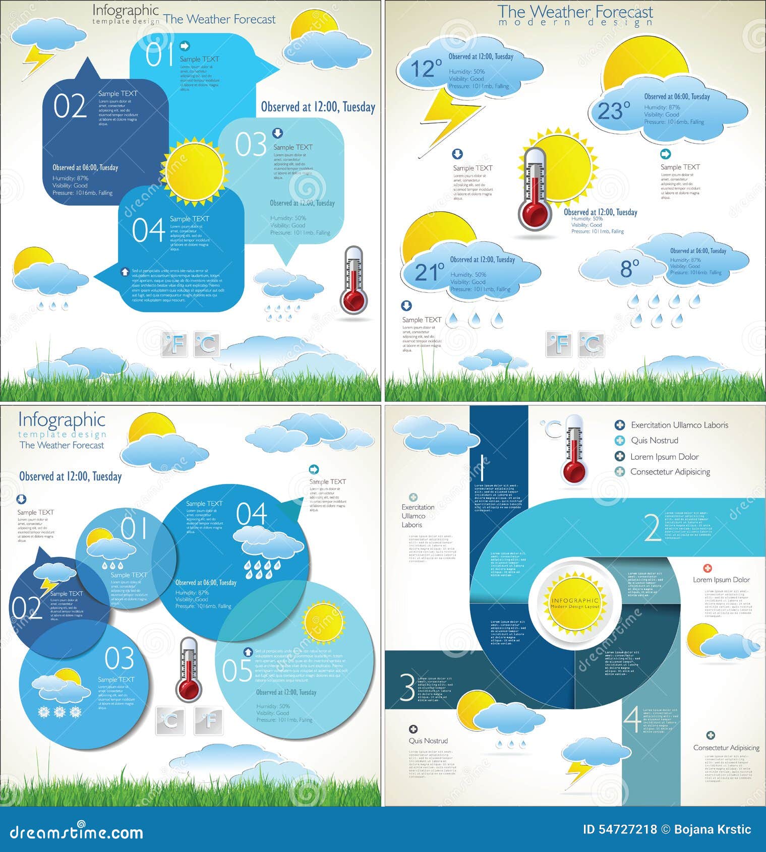 Weather Forecast Background Collection Stock Illustration ...