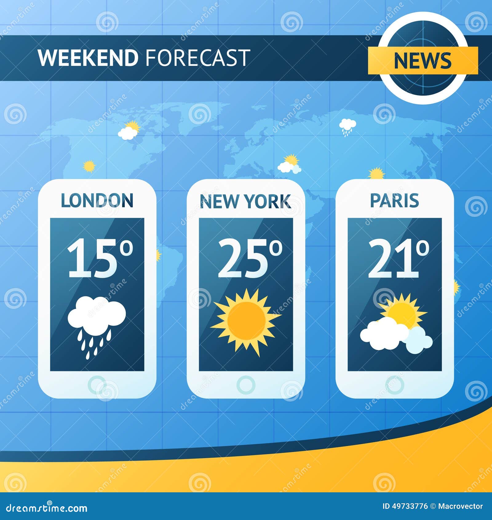 Weather Forecast Background Stock Vector - Illustration of cold, storm ...