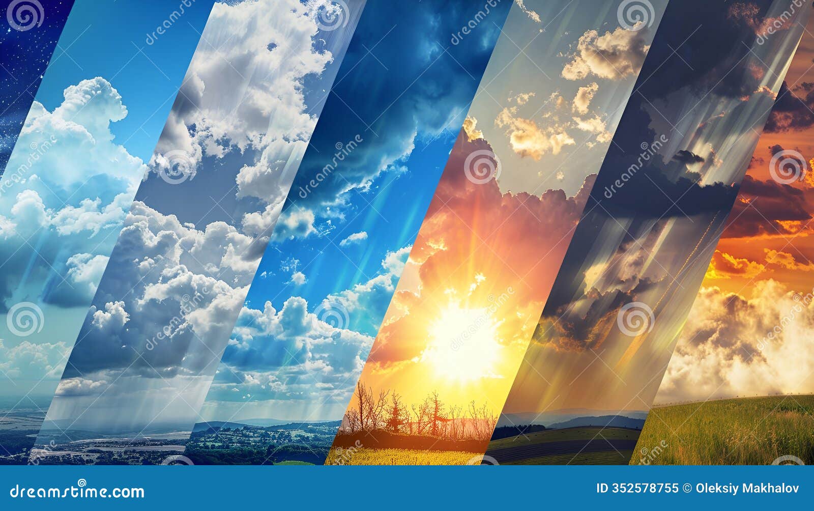 Weather Forecast, Banner Design. Collage with Different Photos Stock ...