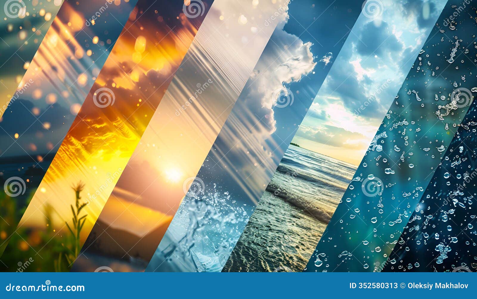 Weather Forecast, Banner Design. Collage with Different Photos Stock ...
