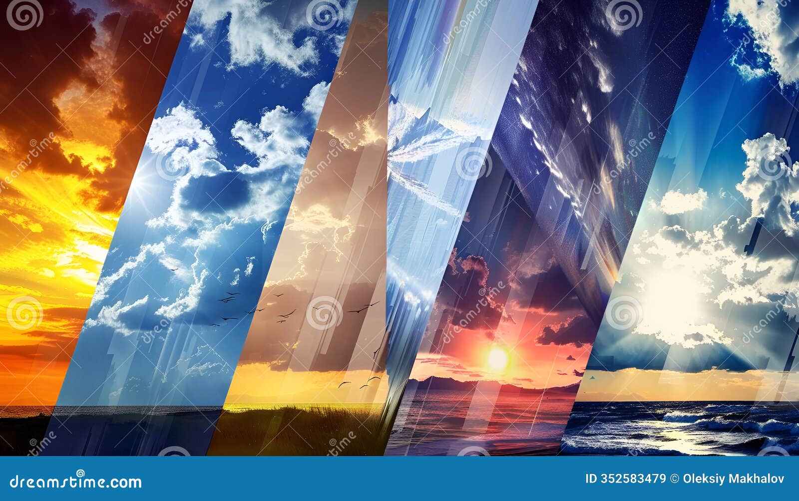 Weather Forecast, Banner Design. Collage with Different Photos Stock ...
