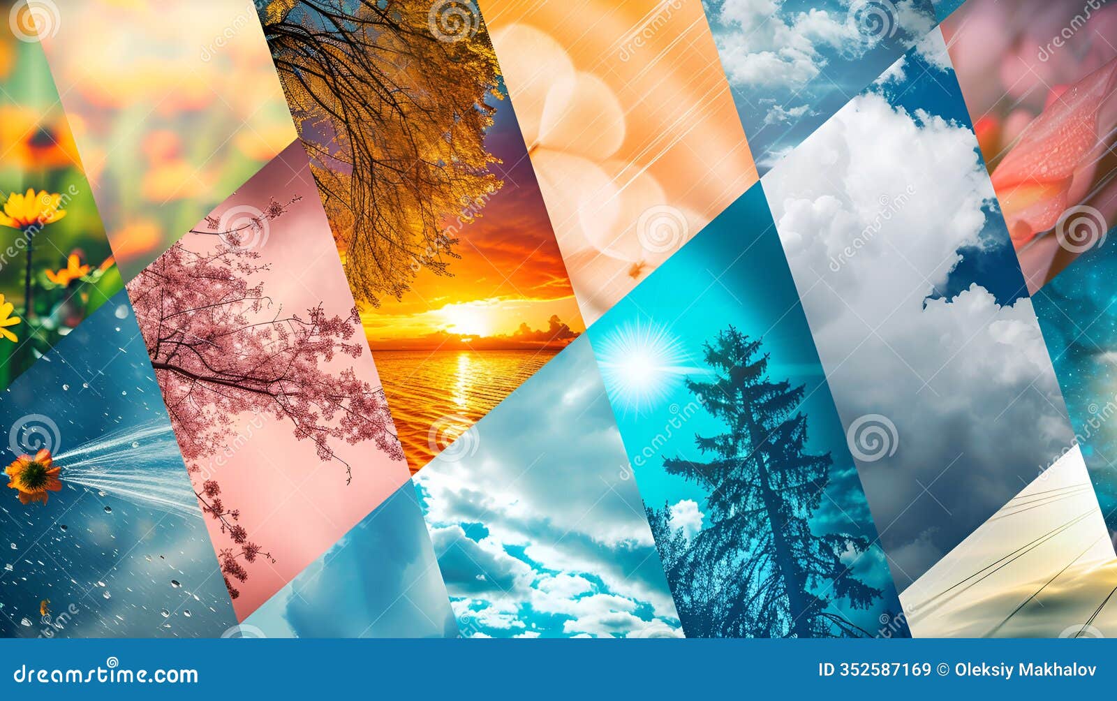 Weather Forecast, Banner Design. Collage with Different Photos Stock ...