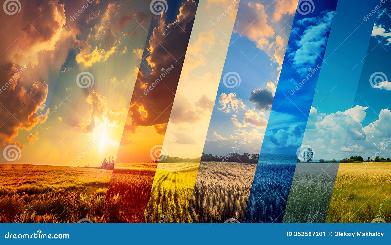 Weather Forecast, Banner Design. Collage with Different Photos Stock ...