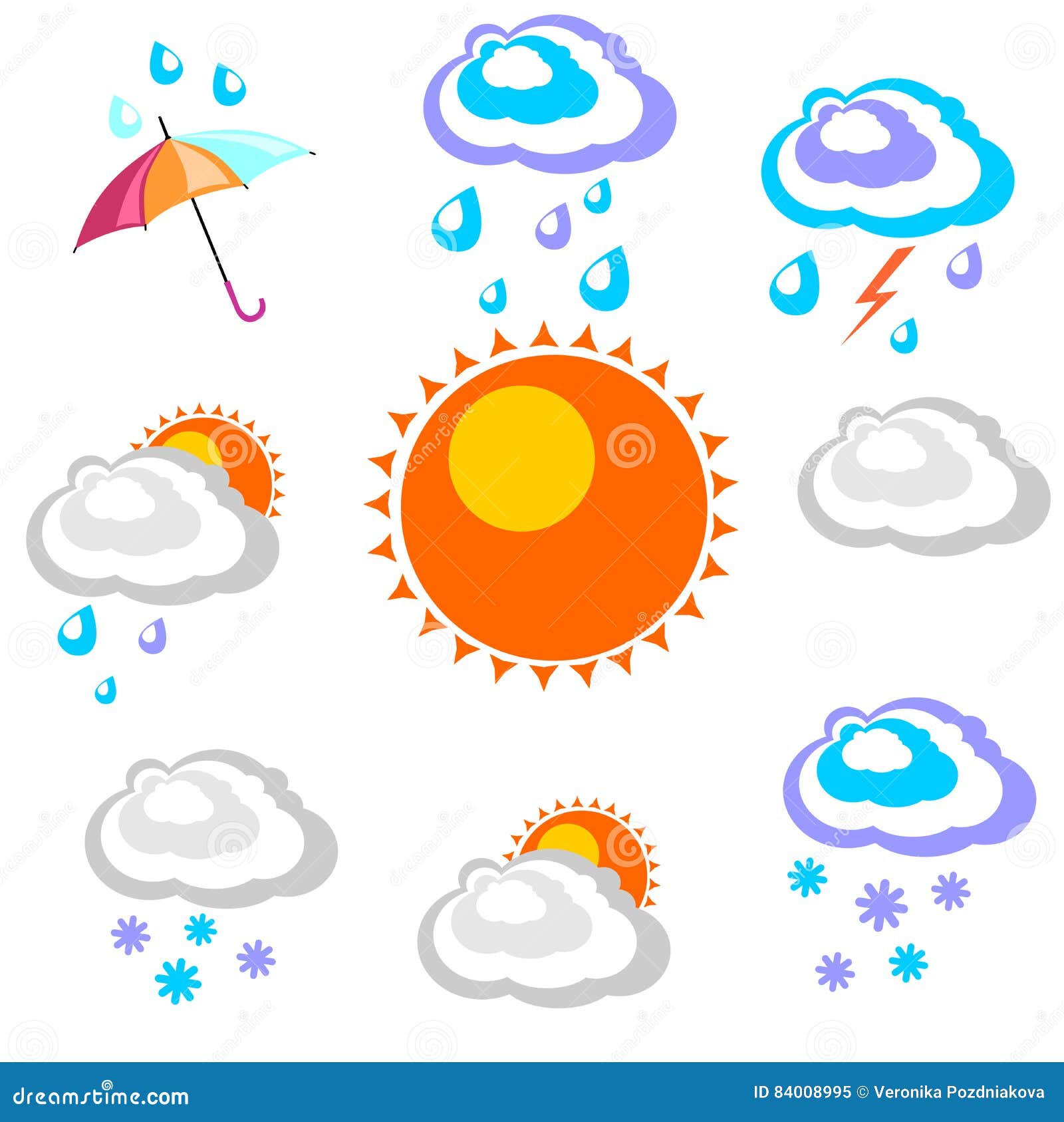 Weather Forecast. Beautiful and Simple Graphics on Precipitation Stock ...