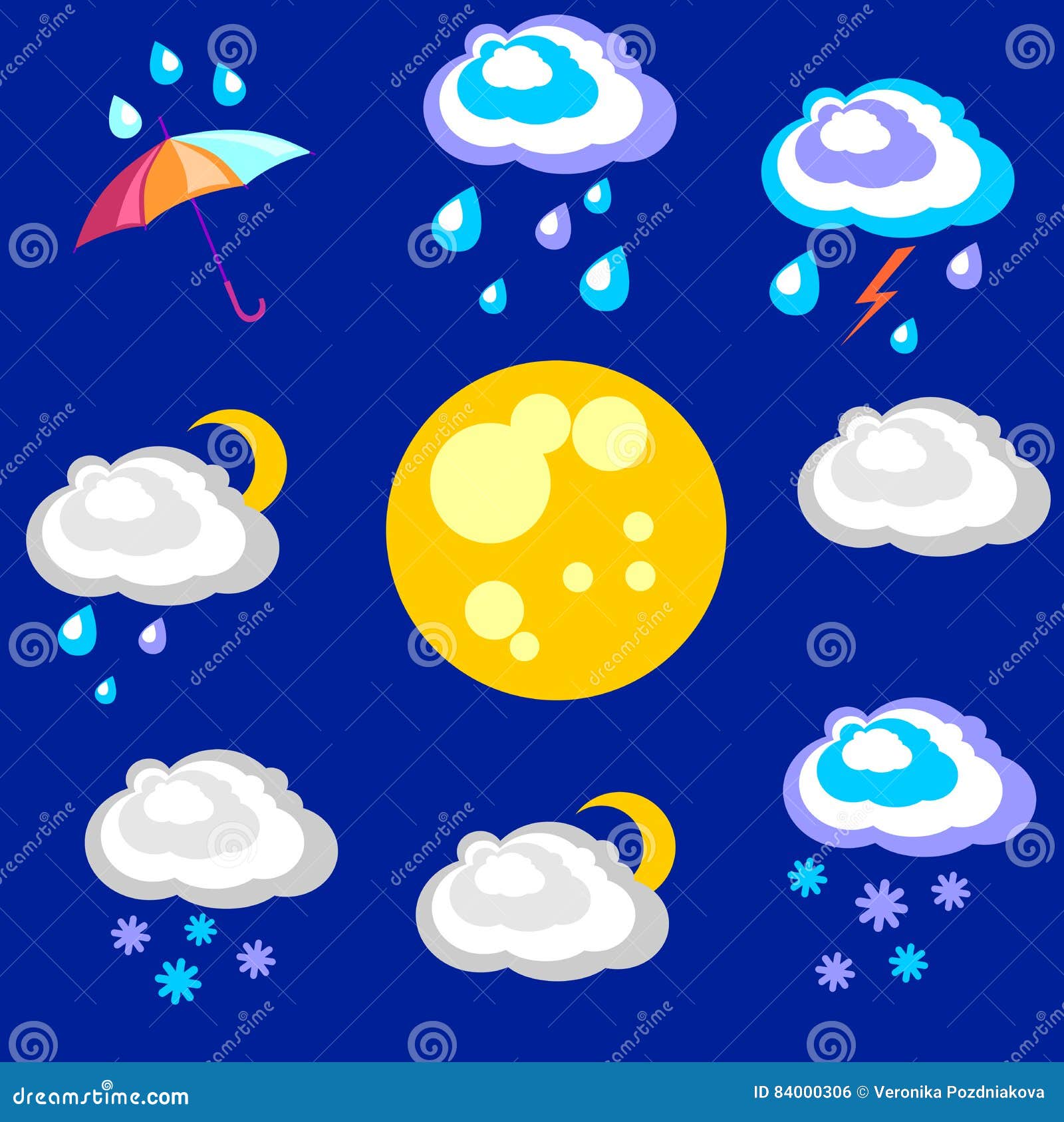 Weather Forecast. Beautiful and Simple Graphics on Precipitation Stock ...