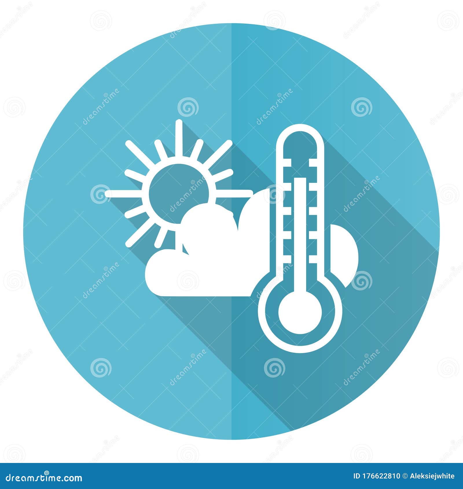 Weather Forecast Blue Round Flat Design Vector Icon Isolated on White ...