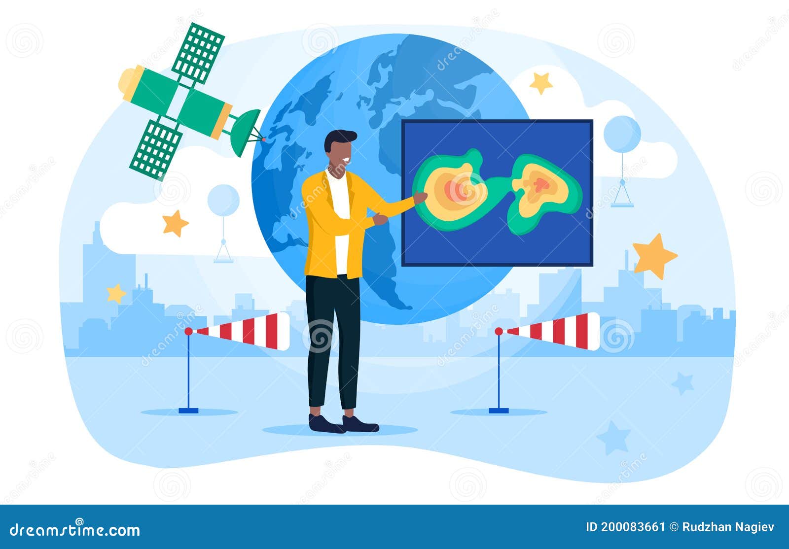 Weather forecast concept stock vector. Illustration of globe - 200083661