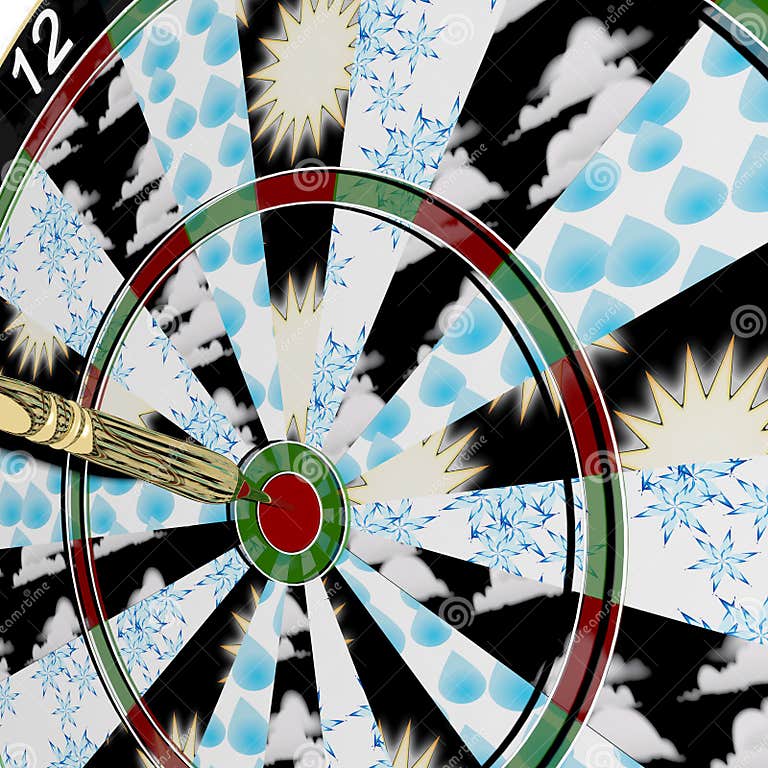 Dartboard Weather Forecast stock illustration. Illustration of clouds ...