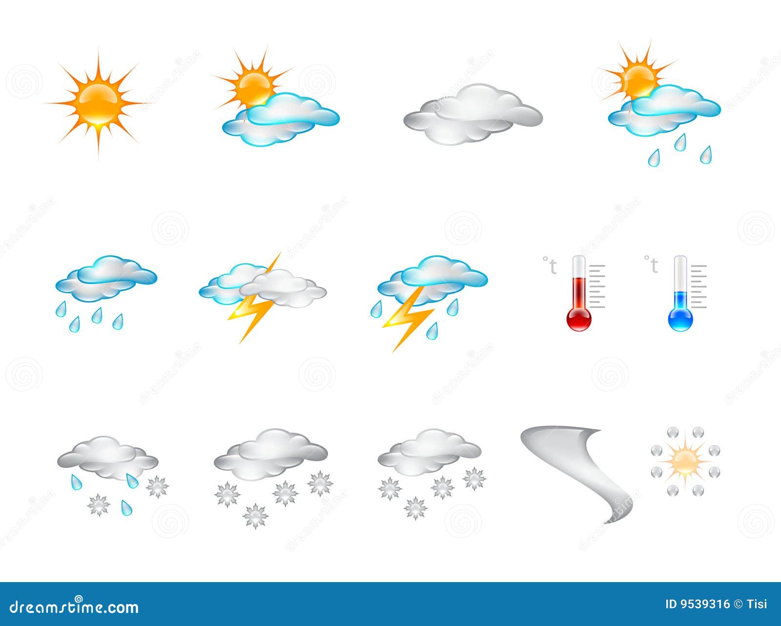 Different Fancy Weather Shiny Vector Icons Stock Illustrations – 3 ...