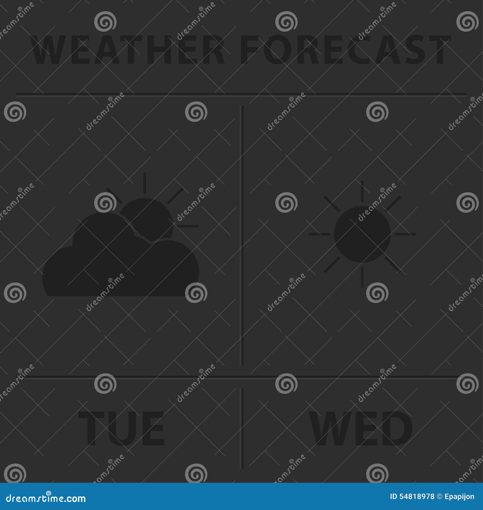 Weather Forecast - Gray Icons Stock Vector - Illustration of isolated ...