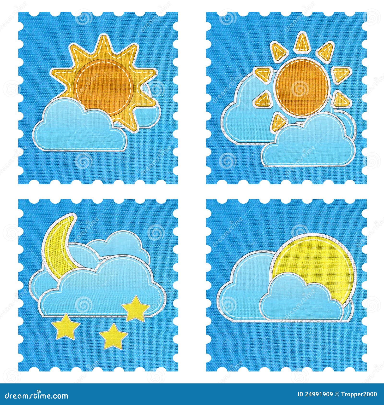 Weather Forecast Icon in Fabric Style . Stock Image - Image of banner ...