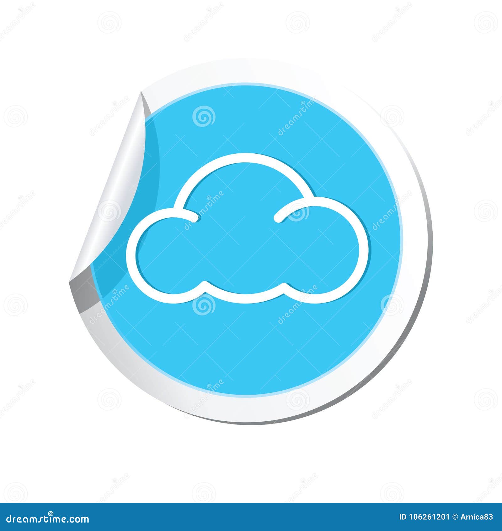 Weather Forecast Icon on the Round Sticker Stock Vector - Illustration ...