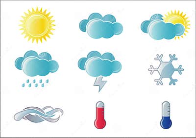 Weather forecast icon set stock vector. Illustration of simple - 10356633