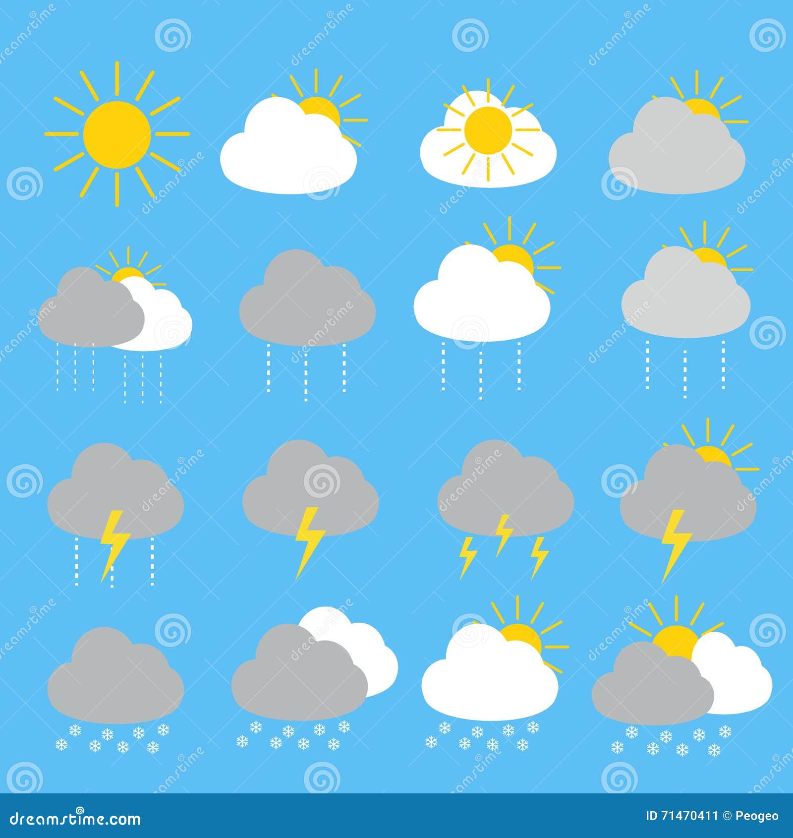 Sunny Rainy Weather Clouds Royalty-Free Cartoon | CartoonDealer.com ...