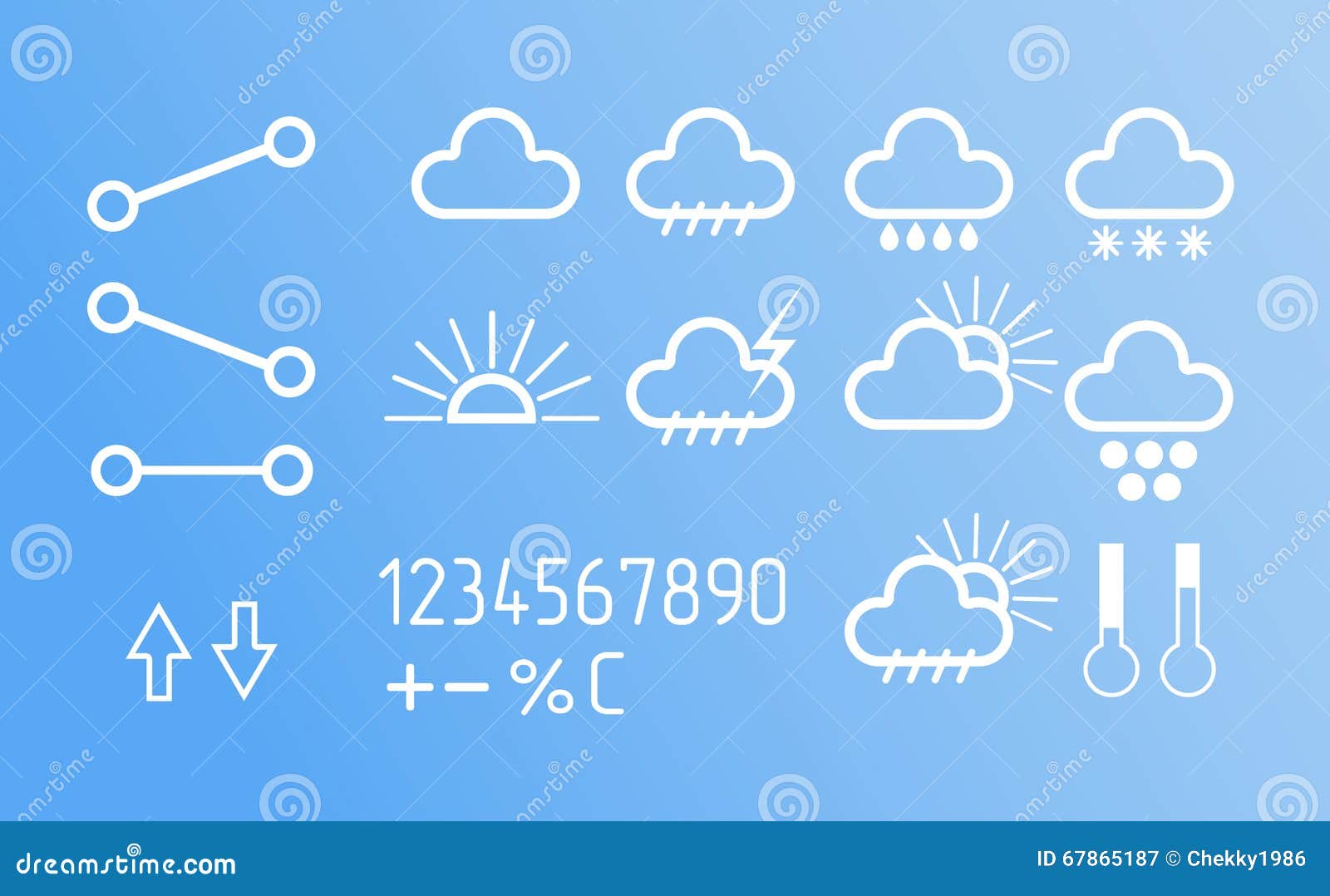 Weather forecast icons stock vector. Illustration of meteorology - 67865187