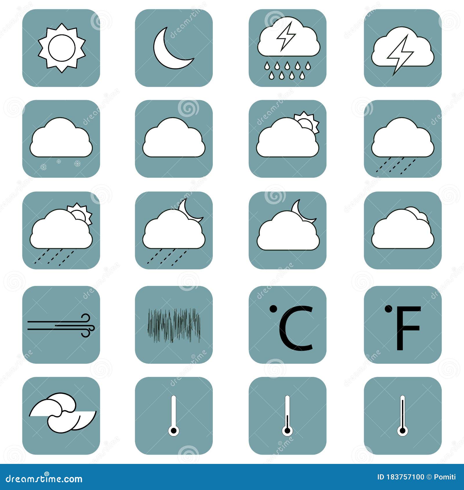 Weather Forecast Icons Set, Vector Illustration Stock Vector ...