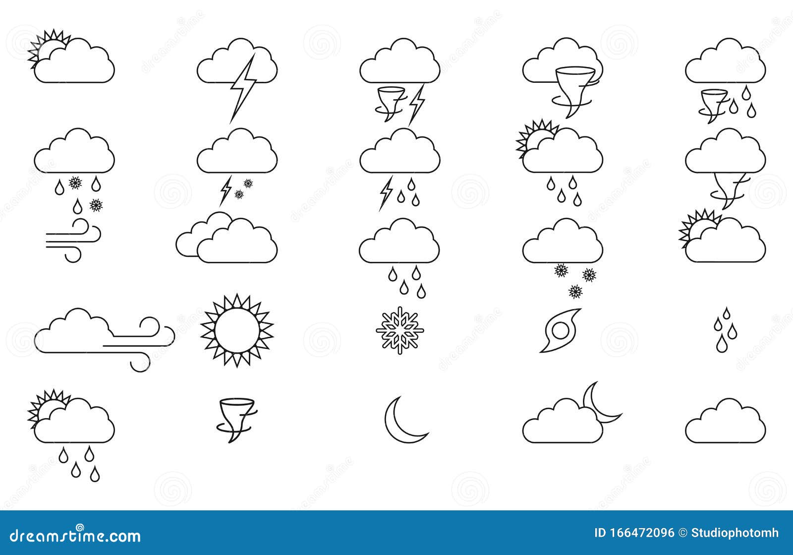Weather Forecast Line Art. Simple Vector Modern Icon Design ...