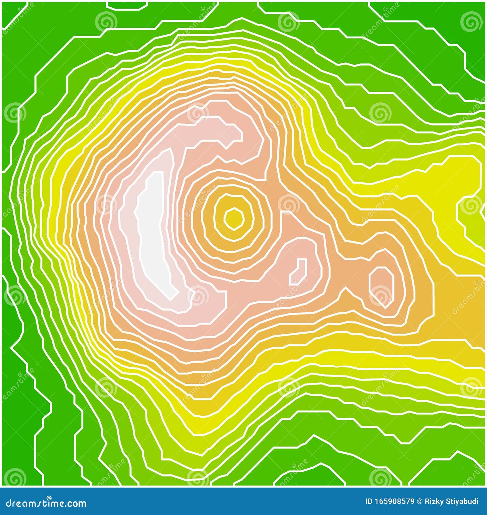 Topographic Map Wave. Square Colorful Contour Pattern with Wavy ...