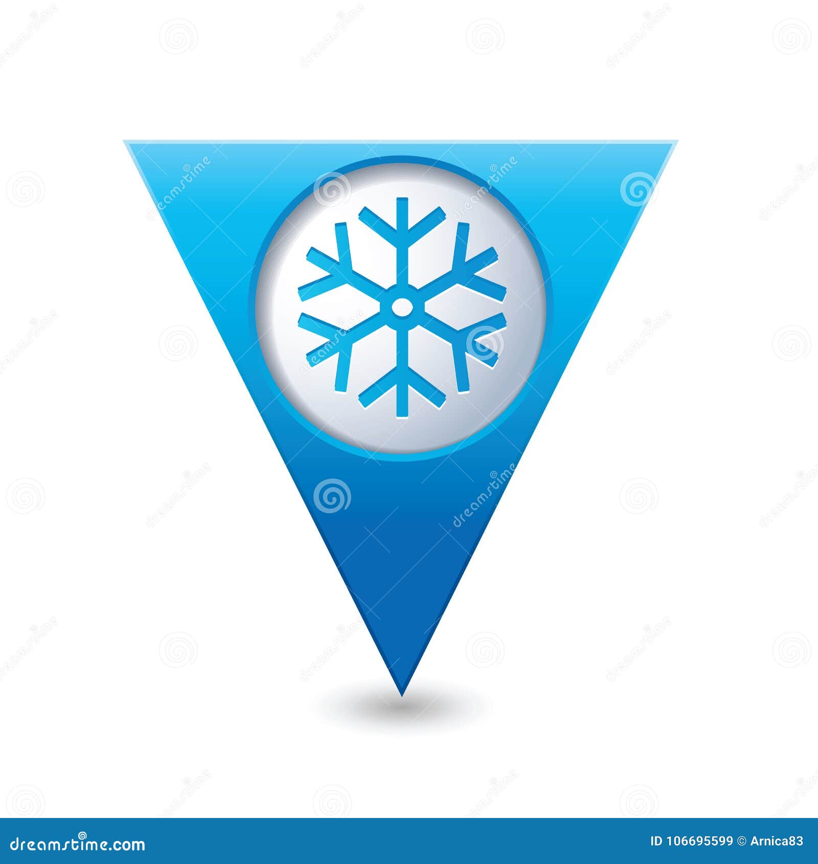 Weather Forecast Snowflake Icon on the Map Pointer Stock Vector ...