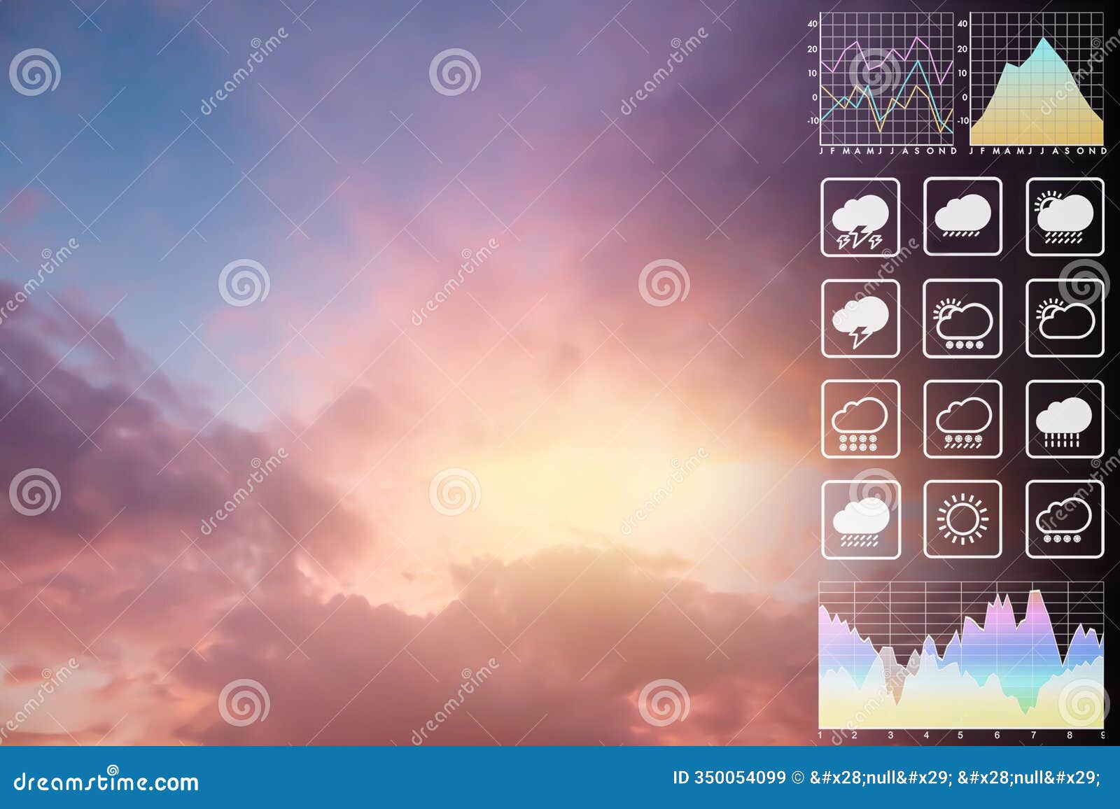 Weather Forecast Symbol Data Presentation with Graph and Chart on ...