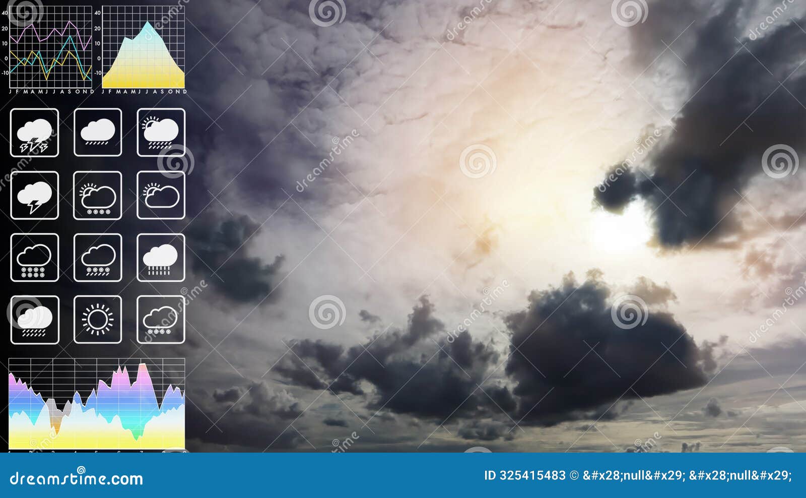 Weather Forecast Symbol Data Presentation with Graph and Chart on ...