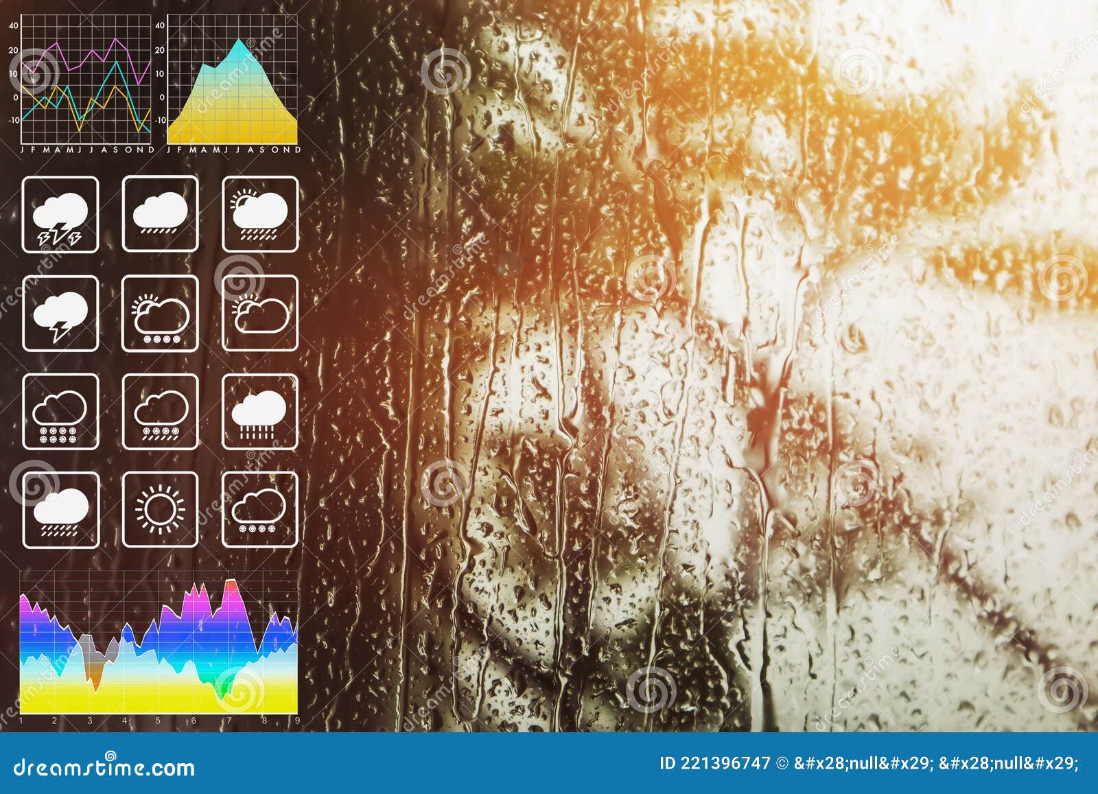 Weather Forecast Symbol Data Presentation with Graph and Chart on ...