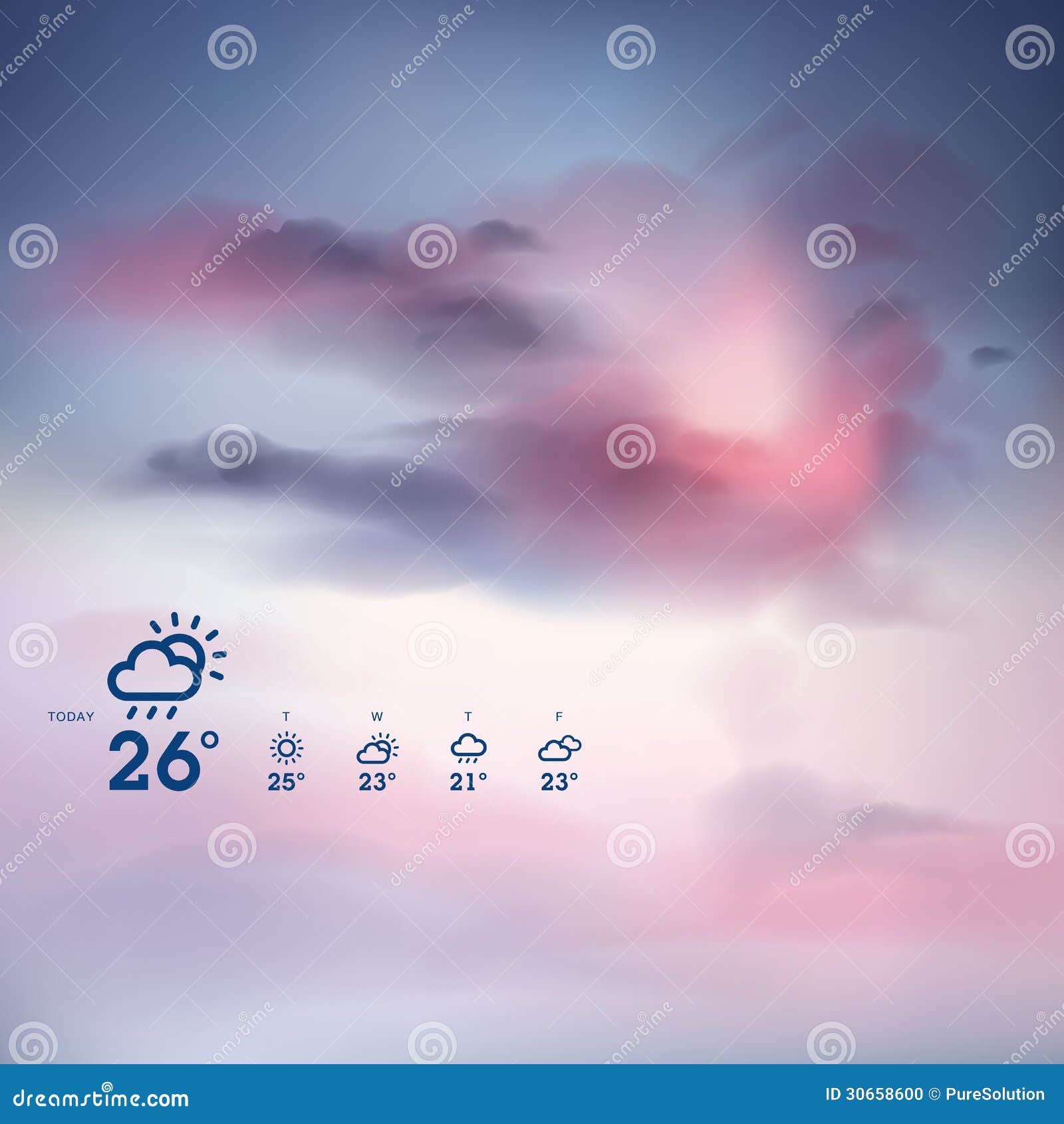 Weather forecast template stock vector. Illustration of mobile - 30658600
