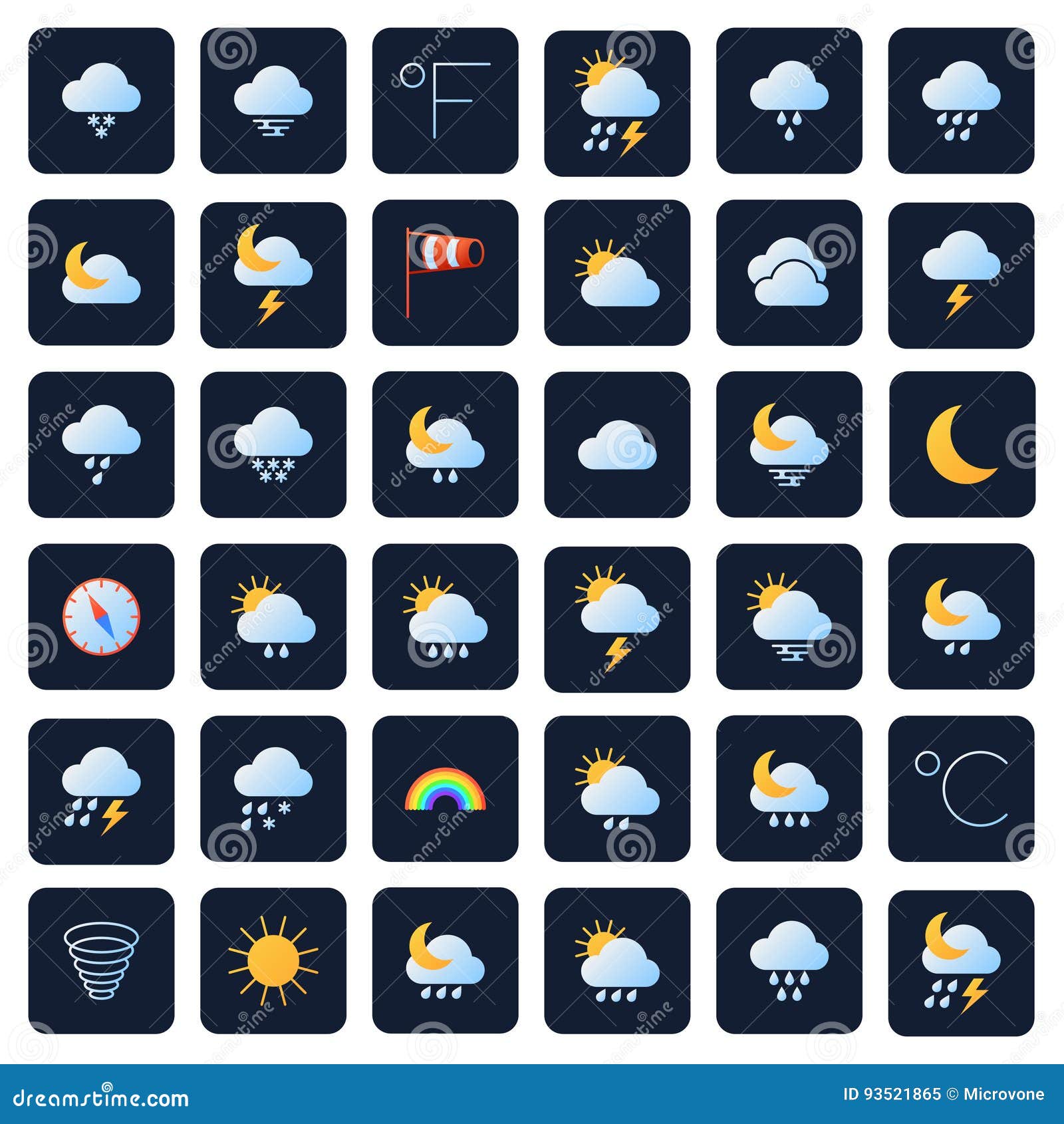 Weather Forecast Vector Icons. Climate And Meteo Symbols ... Weather Forecast Vector Icons. Climate And Meteo Symbols ...