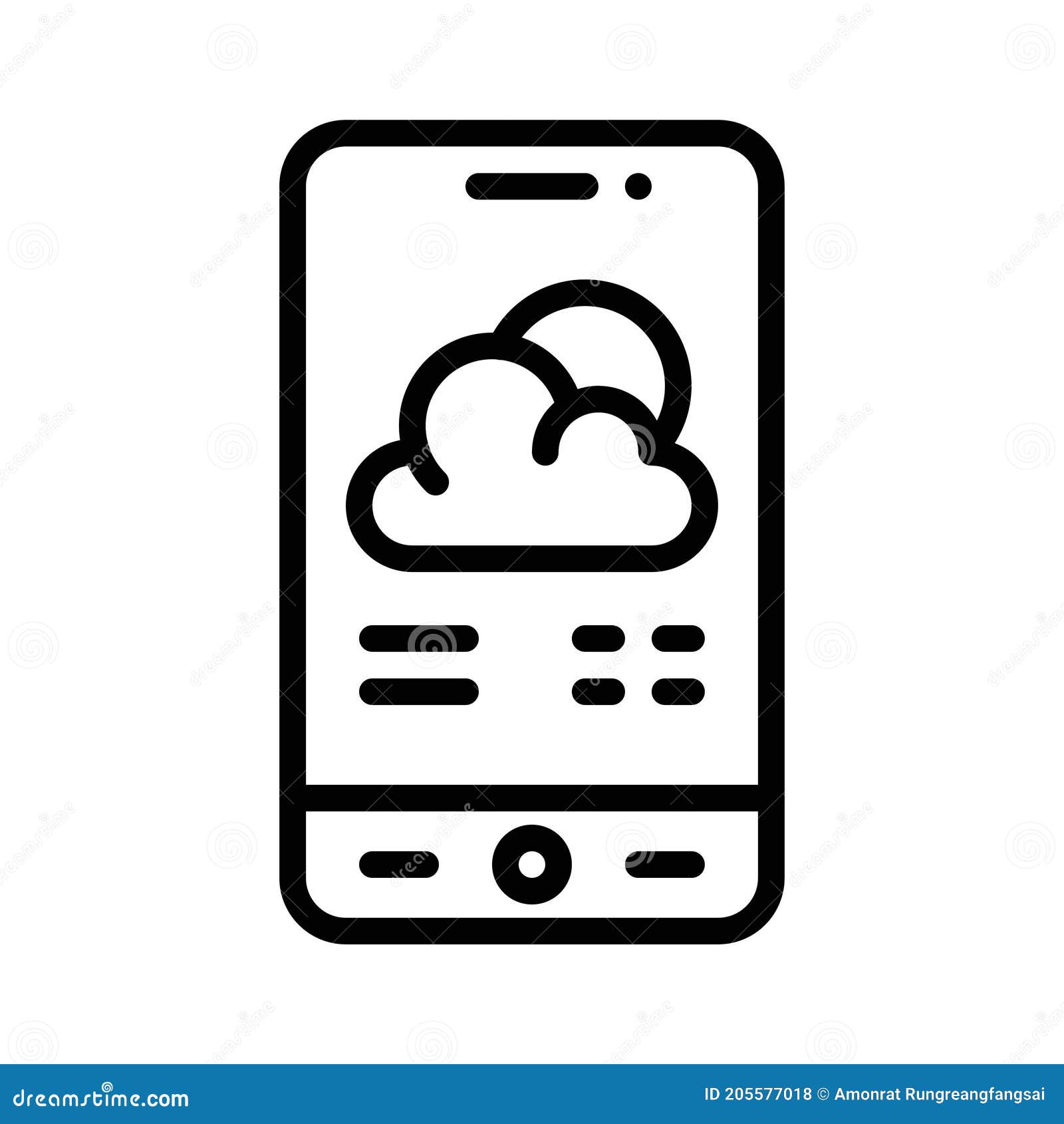 Weather Forecasting App Icon, Mobile Application Vector Illustration ...