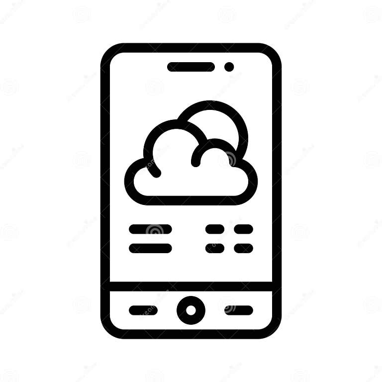 Weather Forecasting App Icon, Mobile Application Vector Illustration ...