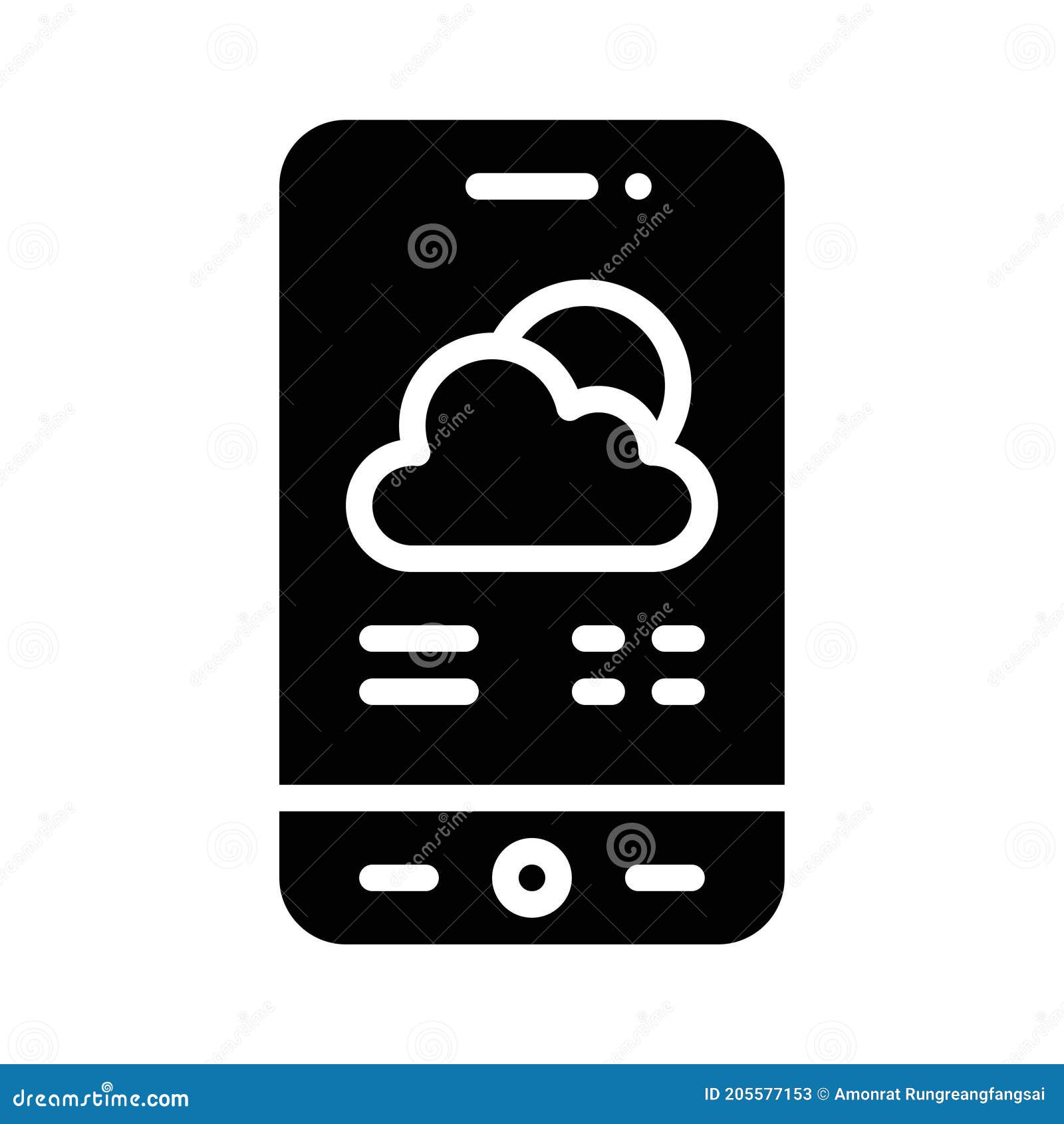Weather Forecasting App Icon, Mobile Application Vector Illustration ...