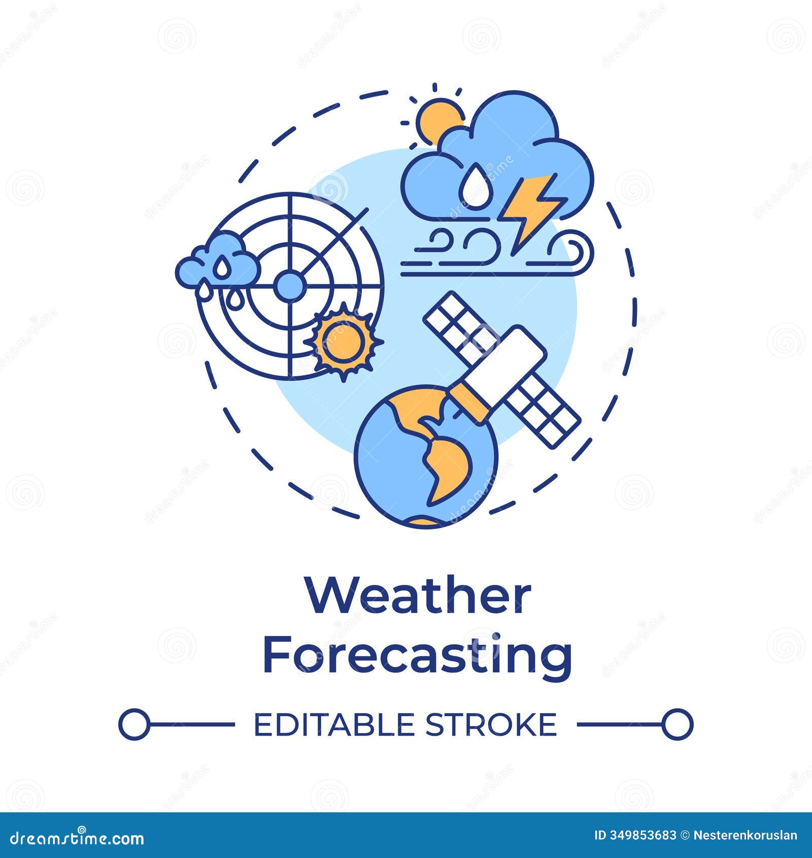 Weather Forecasting Multi Color Concept Icon Stock Vector ...