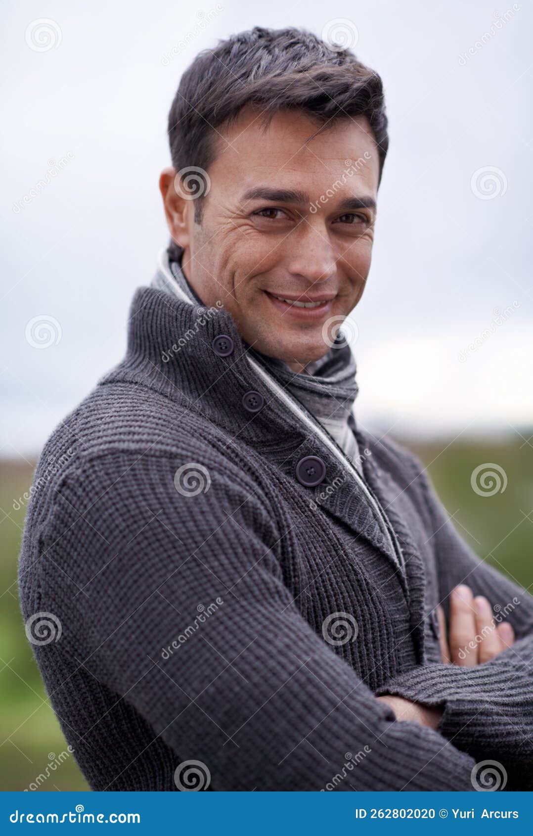 The Weather is Going To Turn...a Handsome Man Standing Against a Cloudy ...