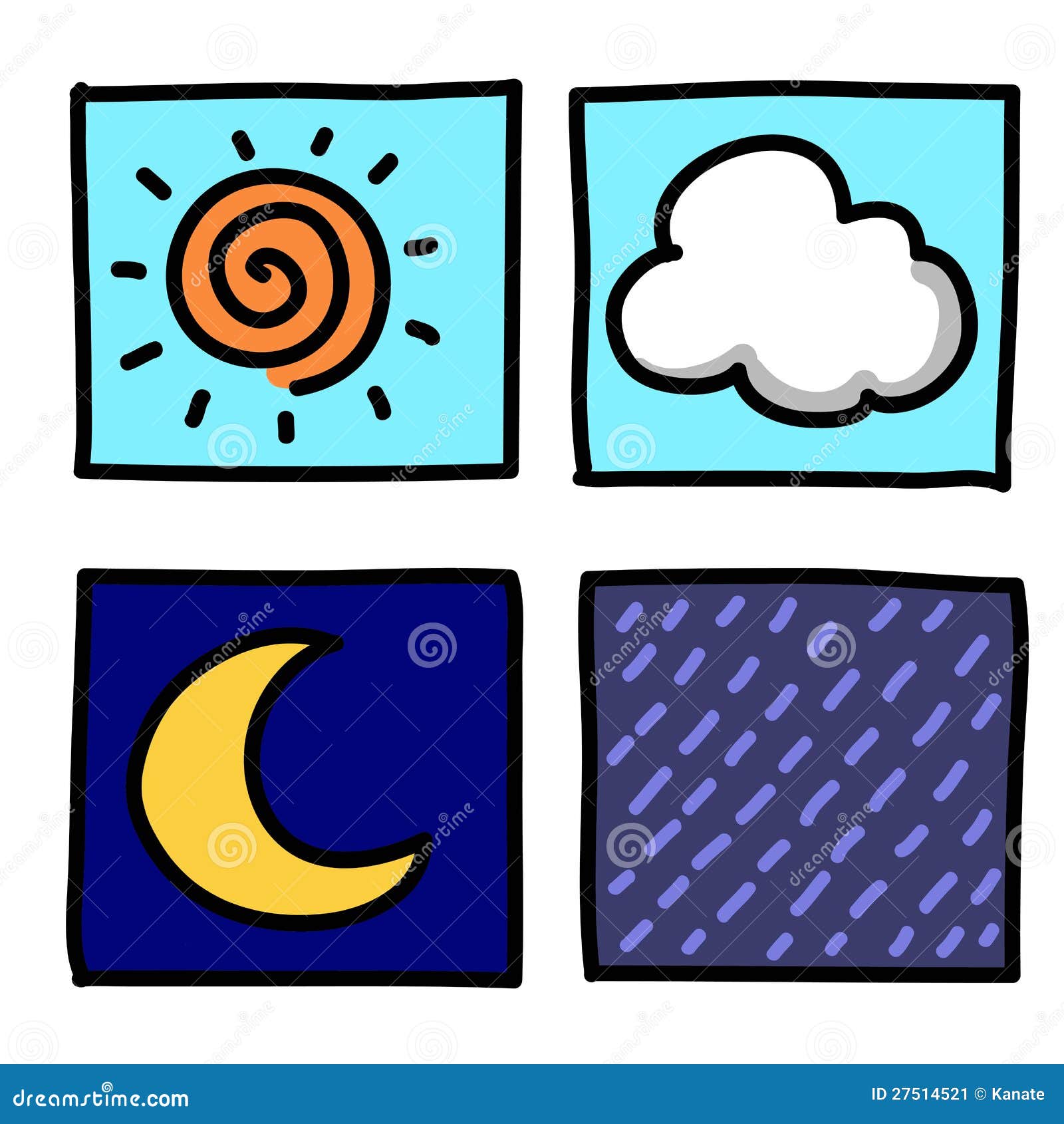 Weather Hand draw cartoon. stock vector. Illustration of light - 27514521