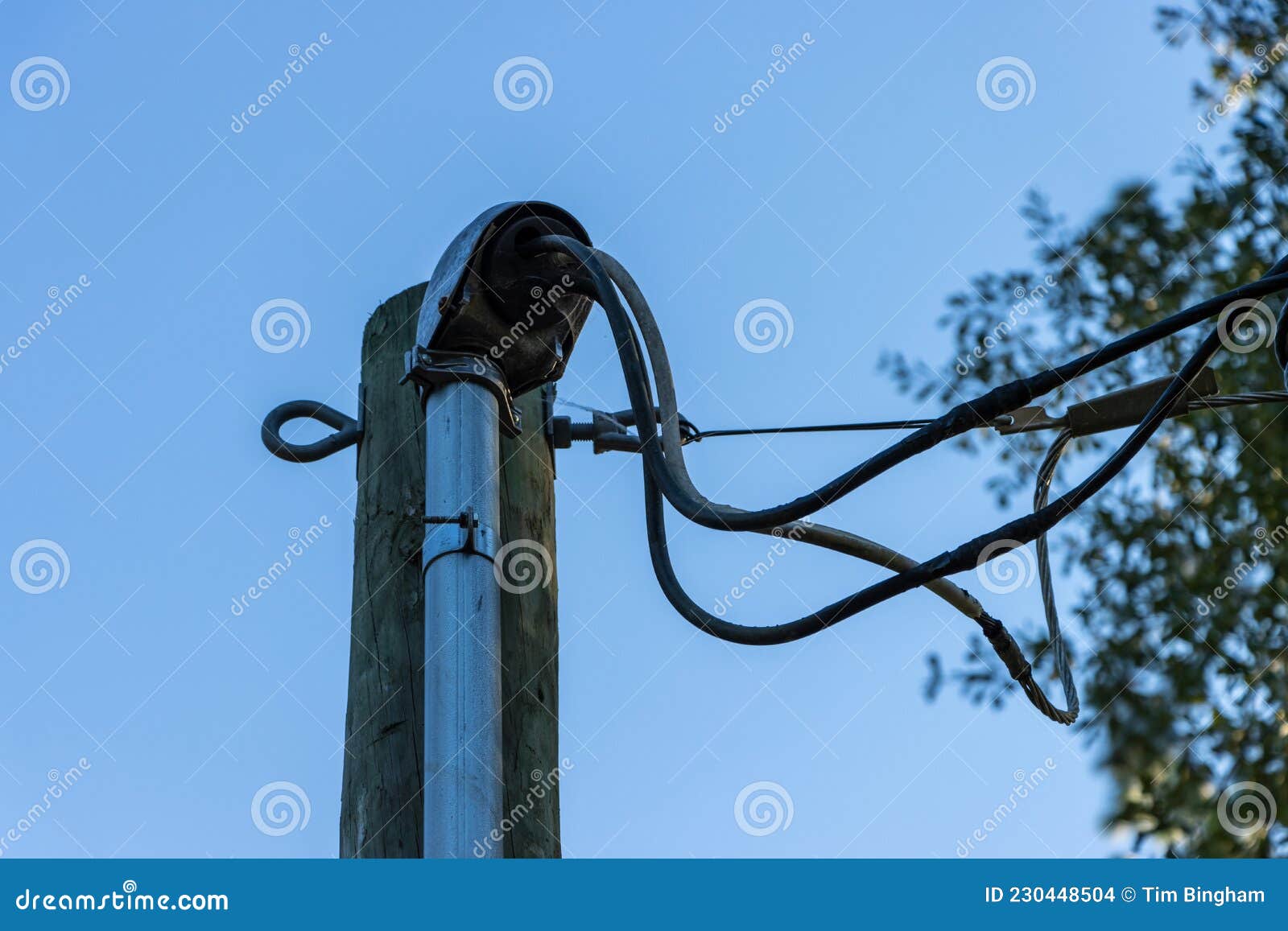 Weather Head on Top of Pole Stock Photo - Image of metal, blue: 230448504