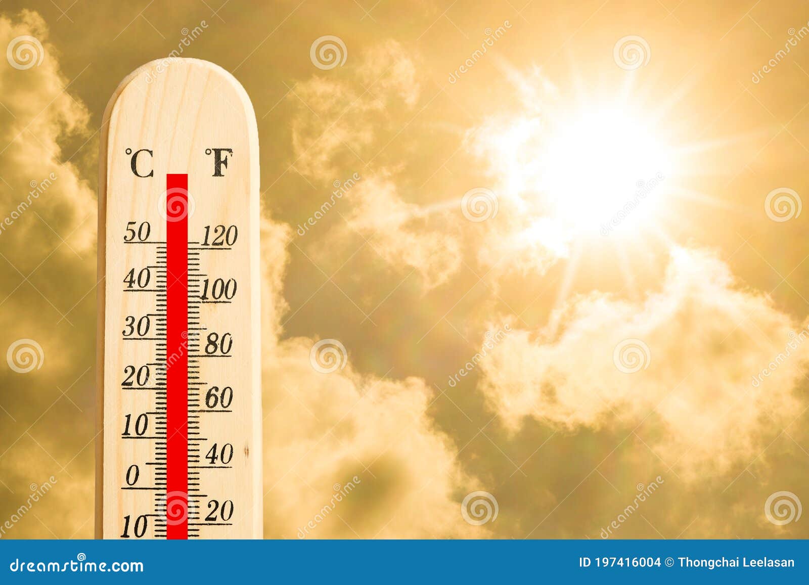 The Sky with the Hot Sun Conveys Very Hot Weather Stock Photo - Image ...
