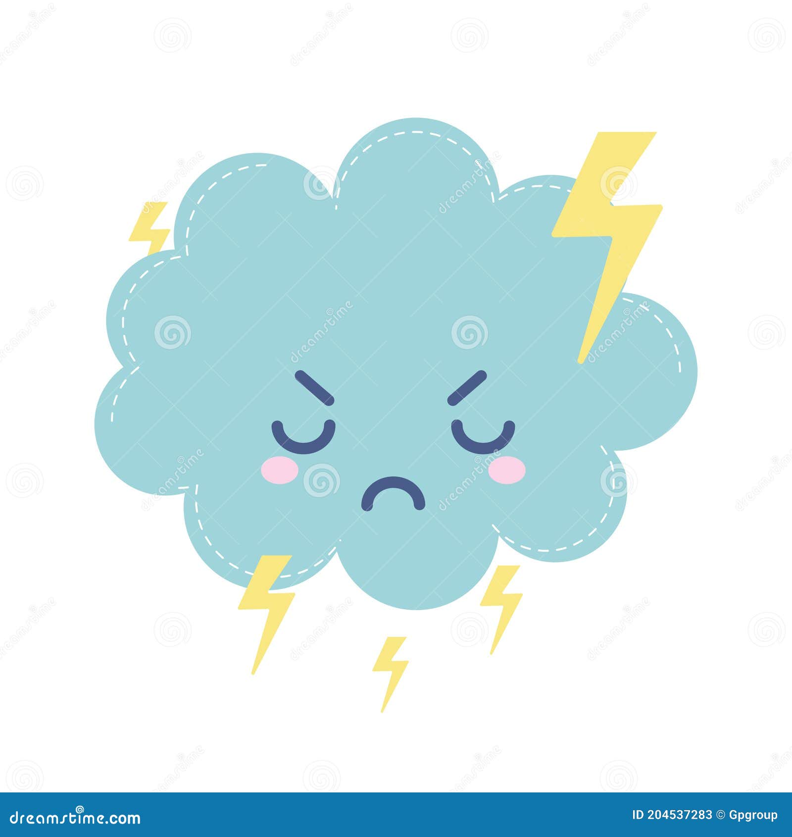 Angry Cloud Blowing Wind Cartoon | CartoonDealer.com #110470233