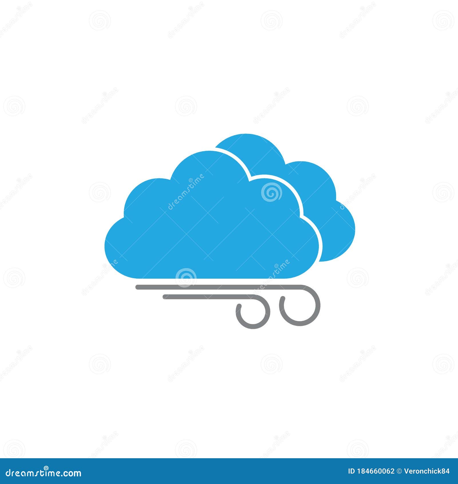 Weather Icon - Black Vector Symbol Cloud Wind Sign Stock Vector ...