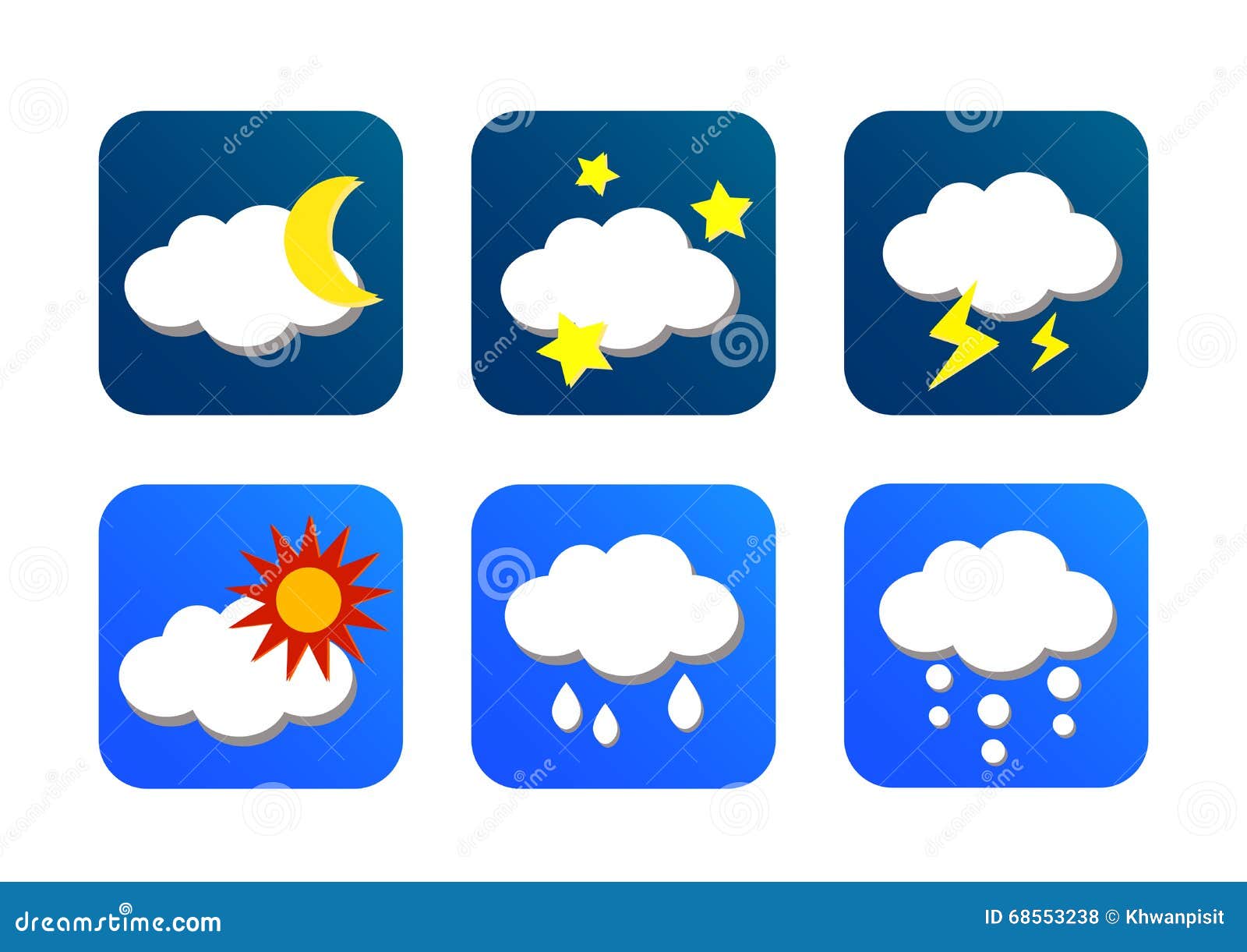 Weather Icon with Blue Background Stock Vector - Illustration of ...