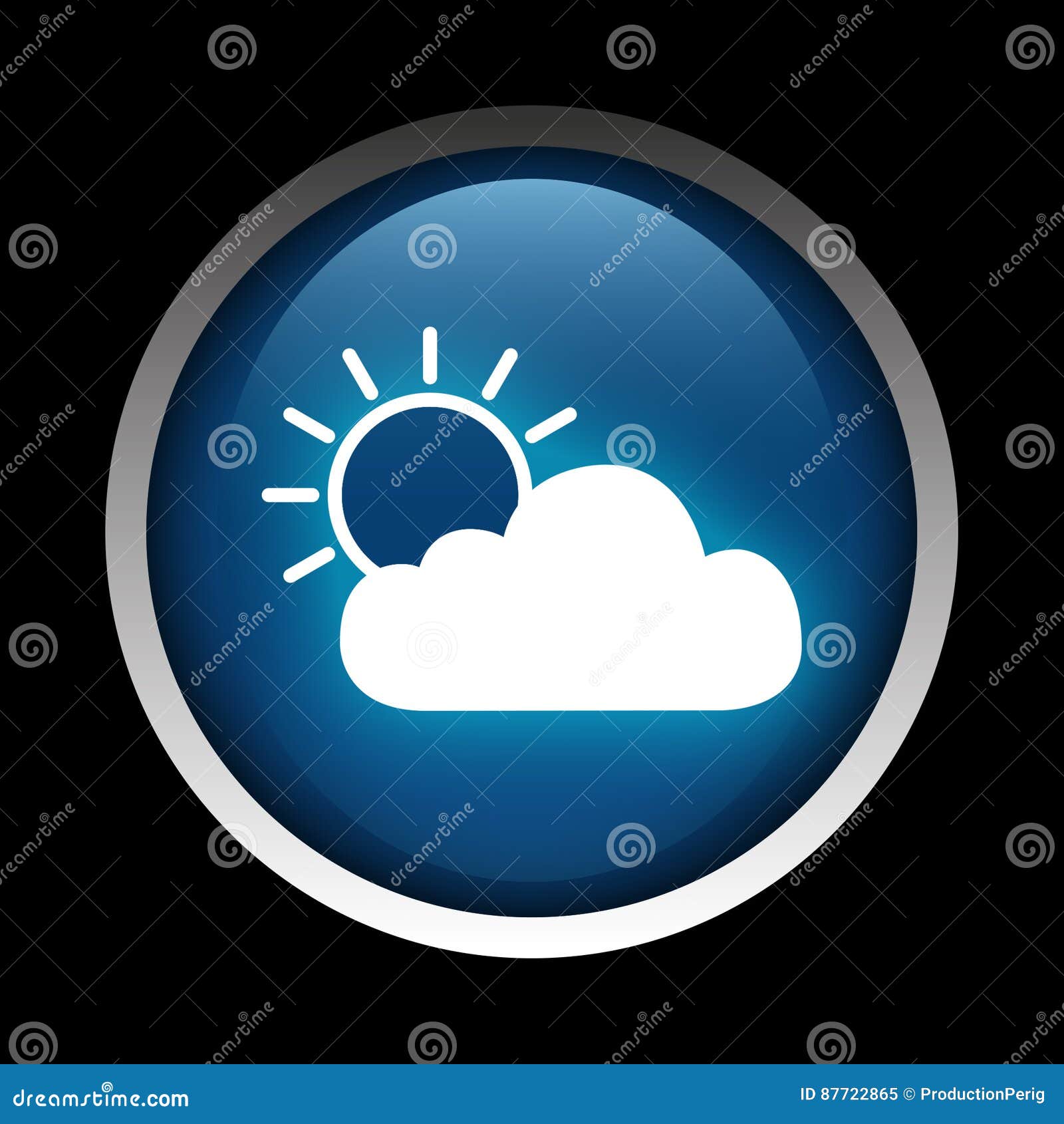 Weather Icon on a Circle Isolated on a Black Background Stock ...