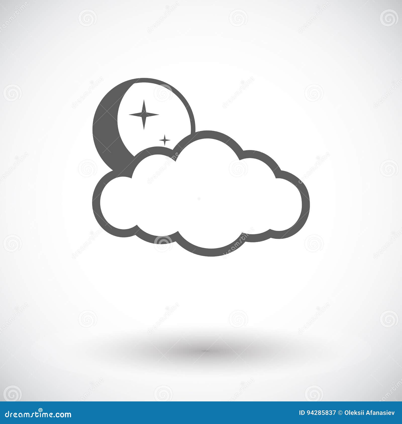 Weather Icon. Moon, Stars and Clouds Stock Vector - Illustration of ...