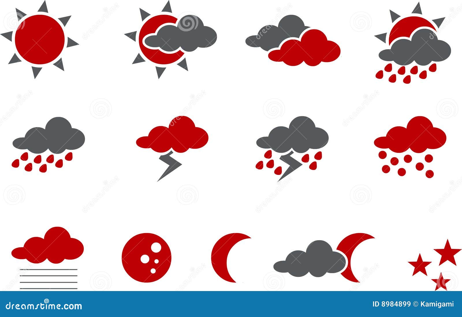 Weather Icon Set stock vector. Illustration of vector - 8984899